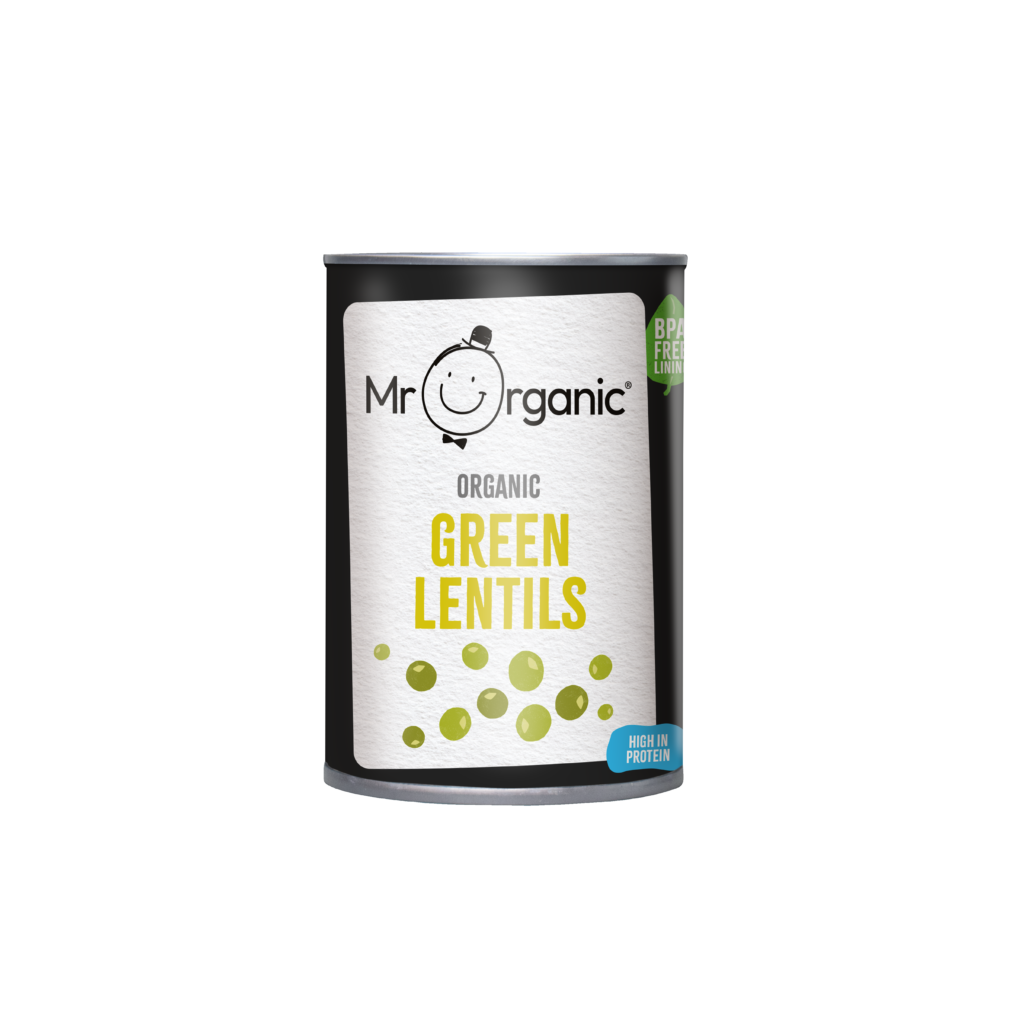 Organic Green Lentils - 400g - Tinned | Mr Organic