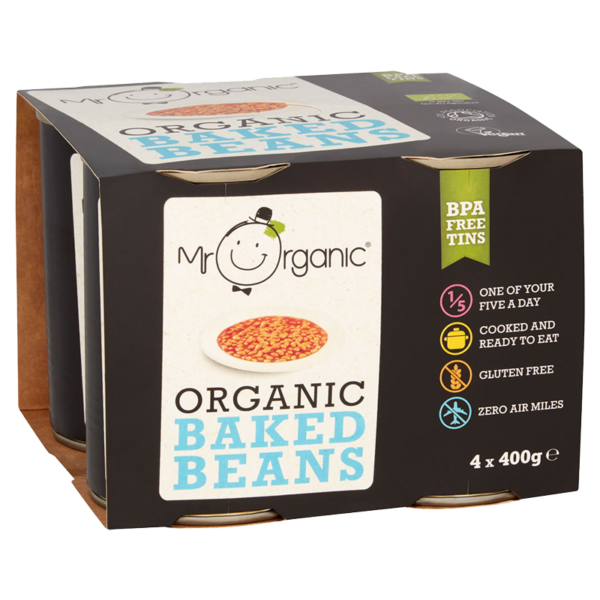 Organic Baked Beans - 4 Pack Tinned Baked Beans | Mr Organic